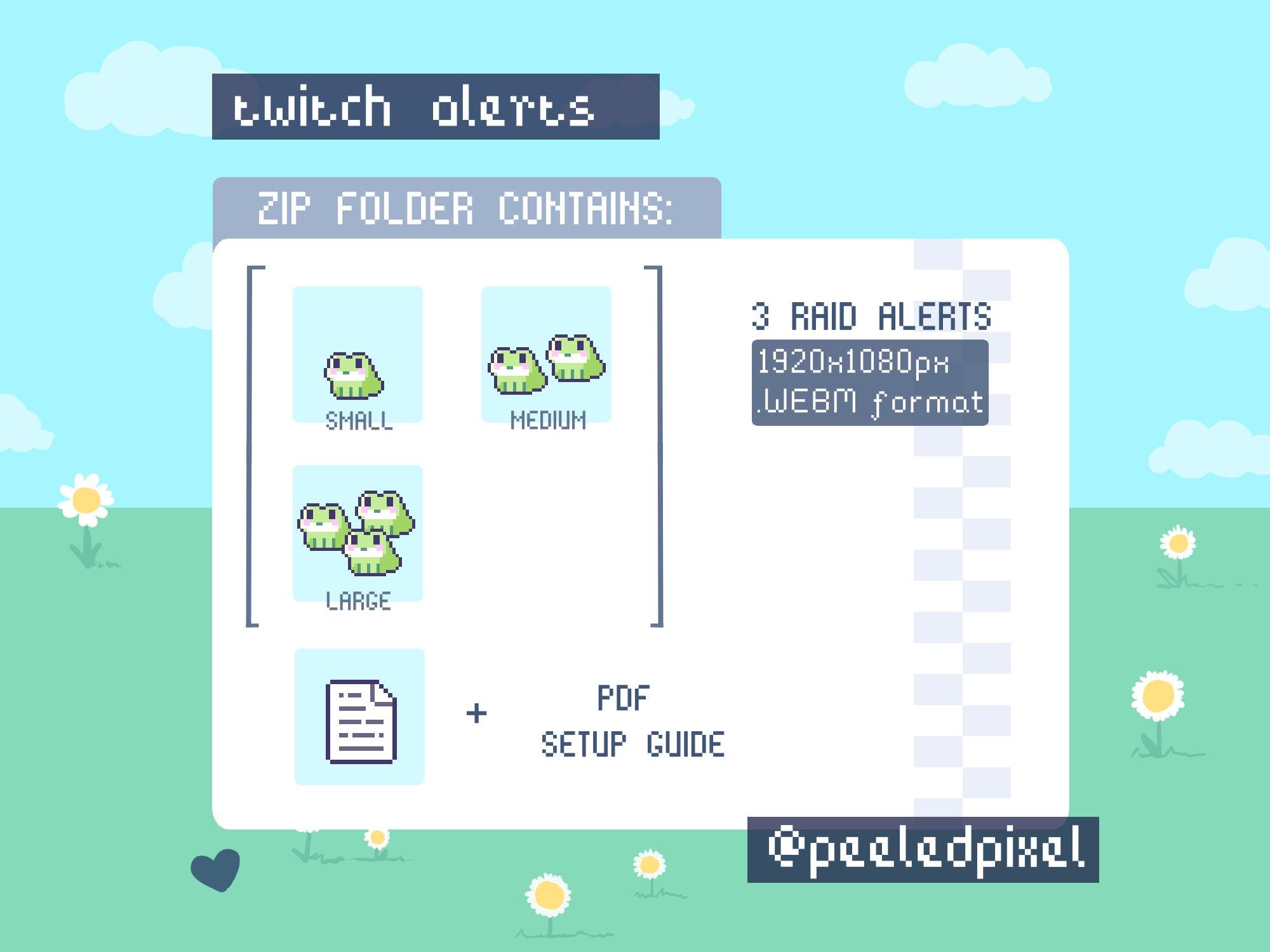 Frog Twitch Raid Alert Pack | Cute Animated Pixel Frog Bundle | Stream ...