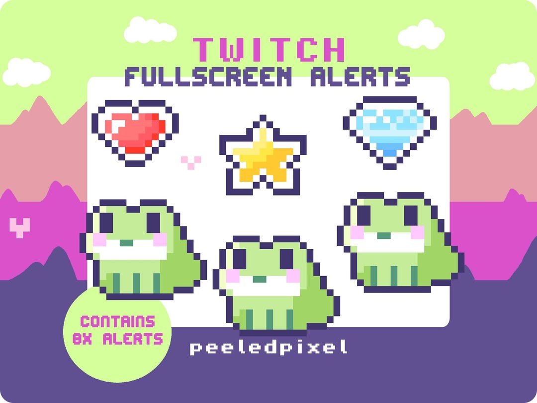 Frog Fullscreen Alert Pack | Animated Pixel Frog Bundle | Stream Animal ...