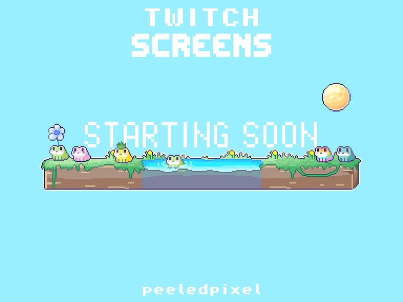 Frog Island Twitch Screen Pack | Animated Pixel Screens | Starting Soon ...