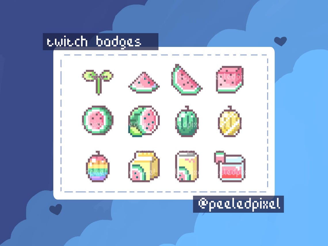 Watermelon Badges for Twitch/youtube/discord | Bit Badges | Twitch Sub ...