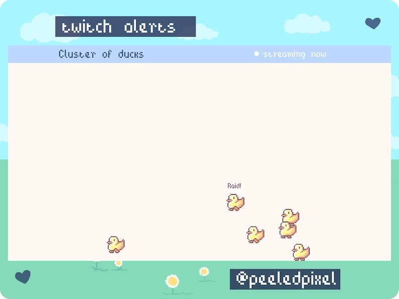 Duck Twitch Raid Alert Pack | Cute Animated Pixel Duck Bundle | Stream ...