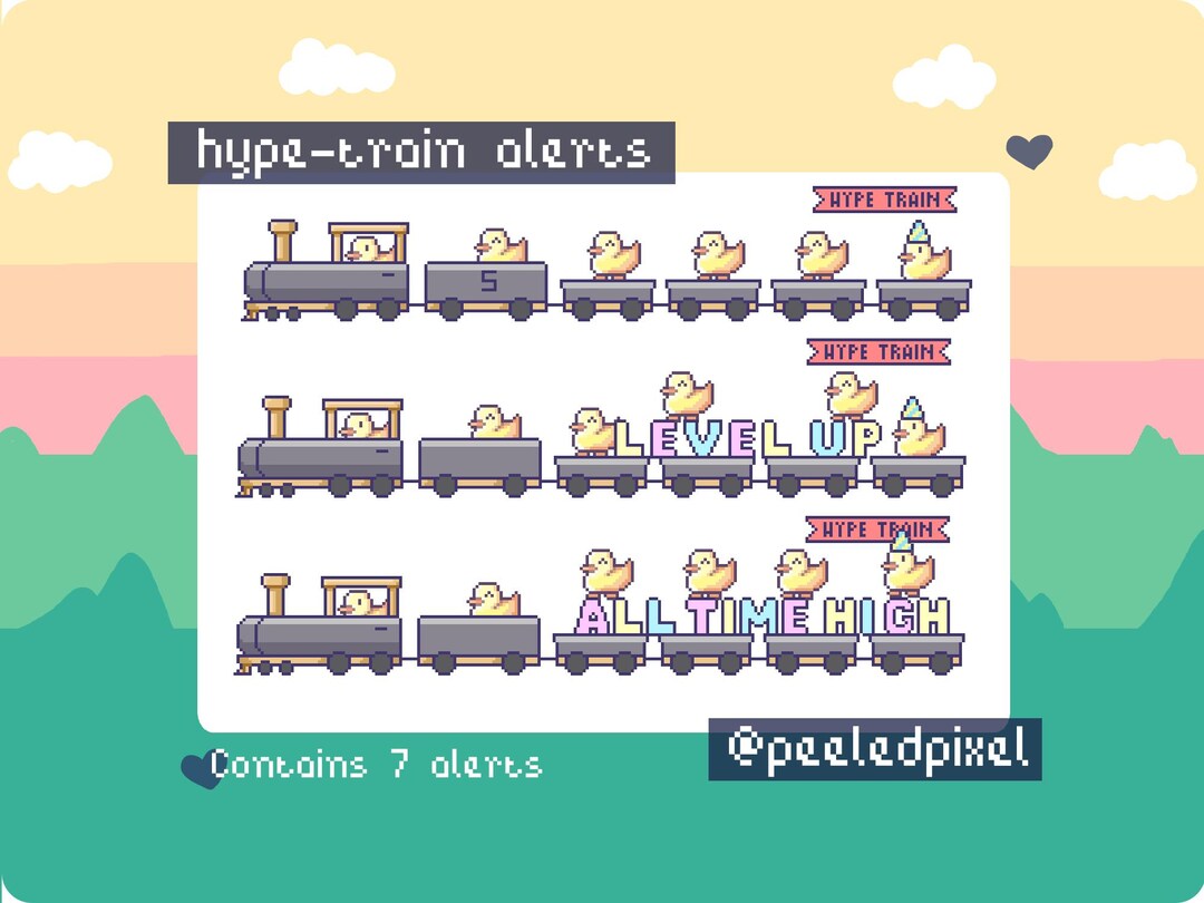Duck Hype Train Alert Pack | Cute Animated Pixel Duck Bundle | Stream ...