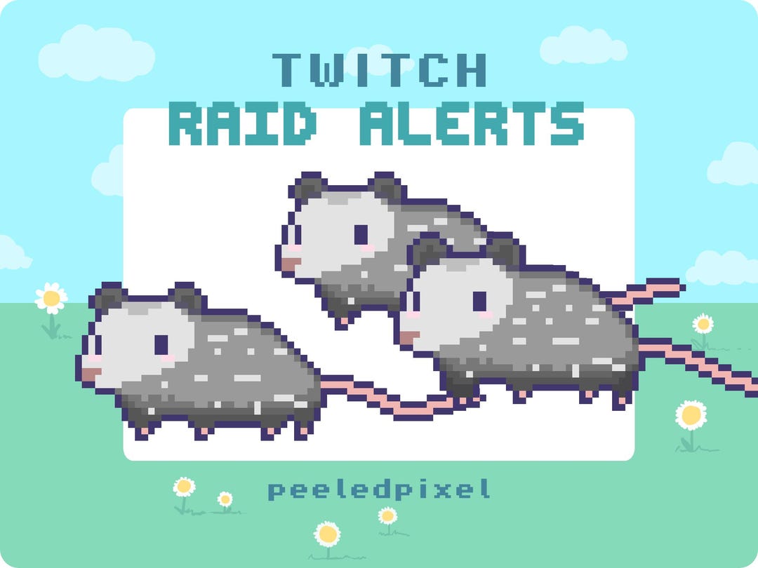 Possum Twitch Raid Alert Pack | Cute Animated Pixel Possum Bundle ...