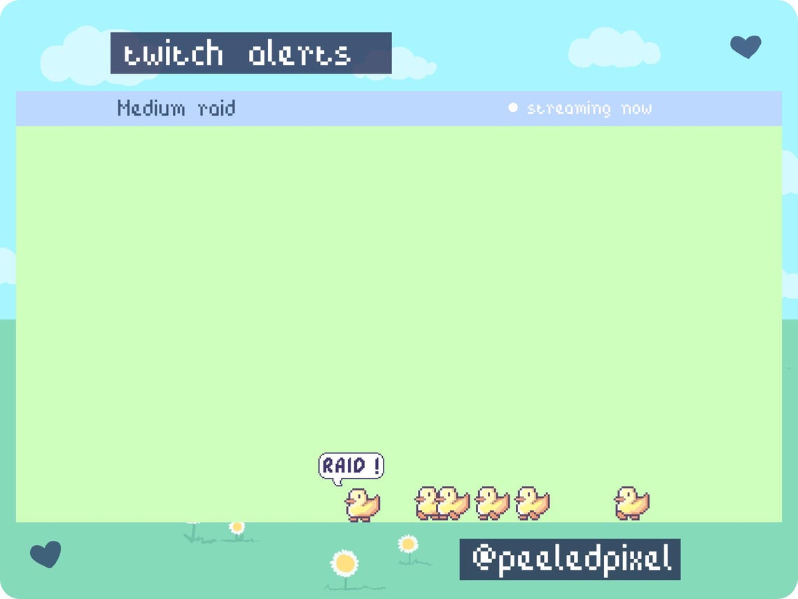 Duck Twitch Raid Alert Pack | Cute Animated Pixel Duck Bundle | Stream ...