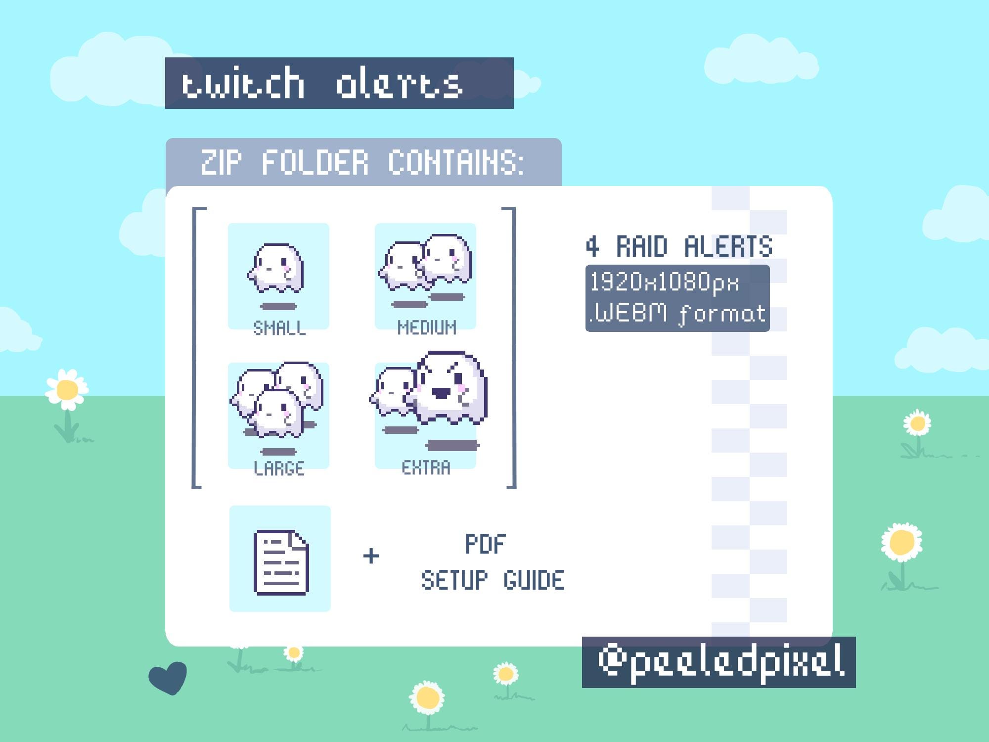 Ghost Twitch Raid Alert Pack | Cute Animated Pixel Ghost Bundle ...