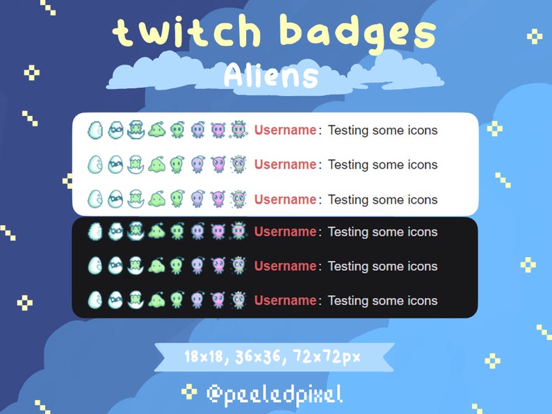 Alien Badges for Twitch/youtube/discord Bit Badges Twitch Sub Badges ...