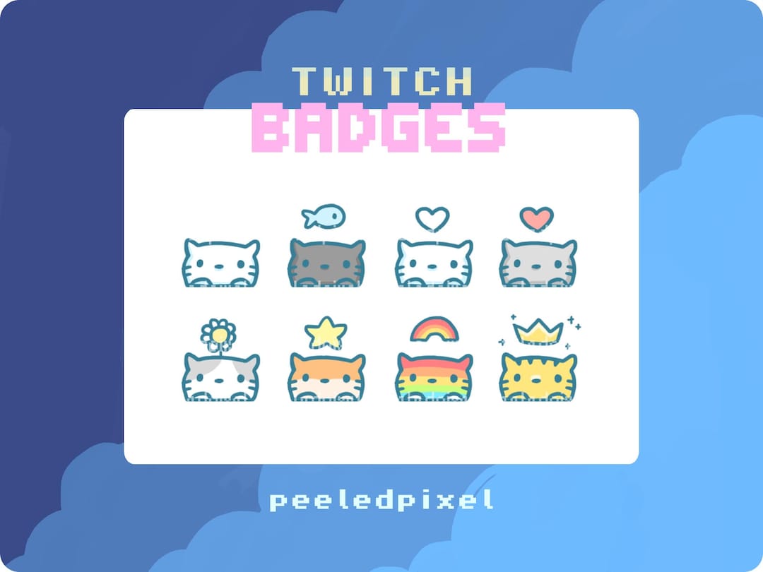 Cat Badges for Twitch/youtube/discord | Bit Badges | Twitch Sub Badges ...