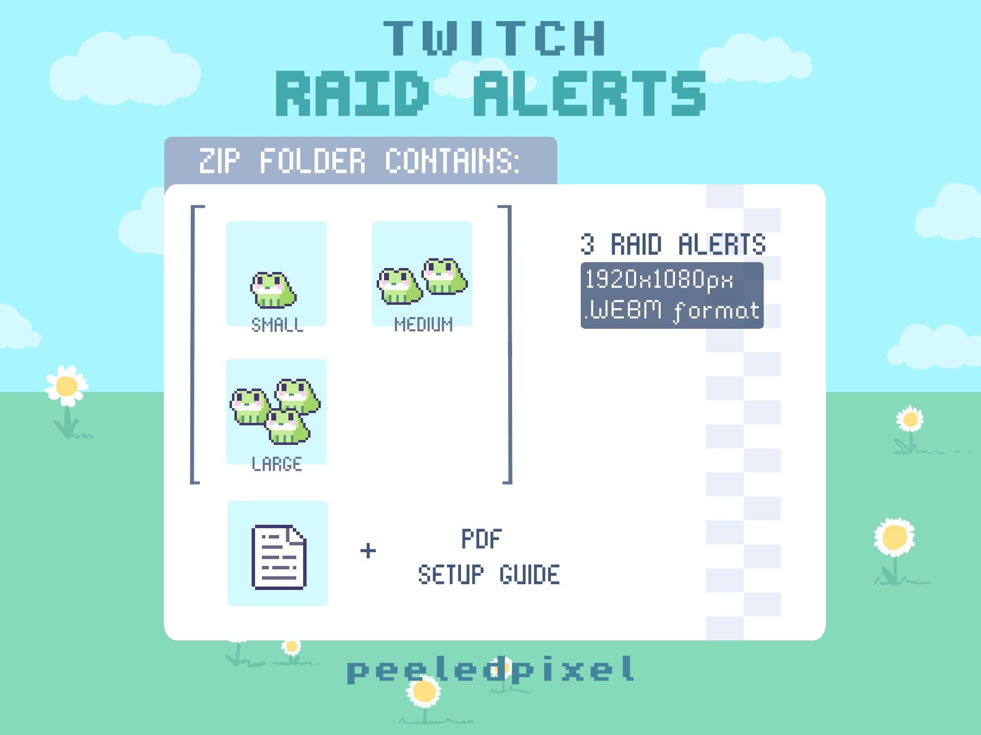 Frog Twitch Raid Alert Pack | Cute Animated Pixel Frog Bundle | Stream ...
