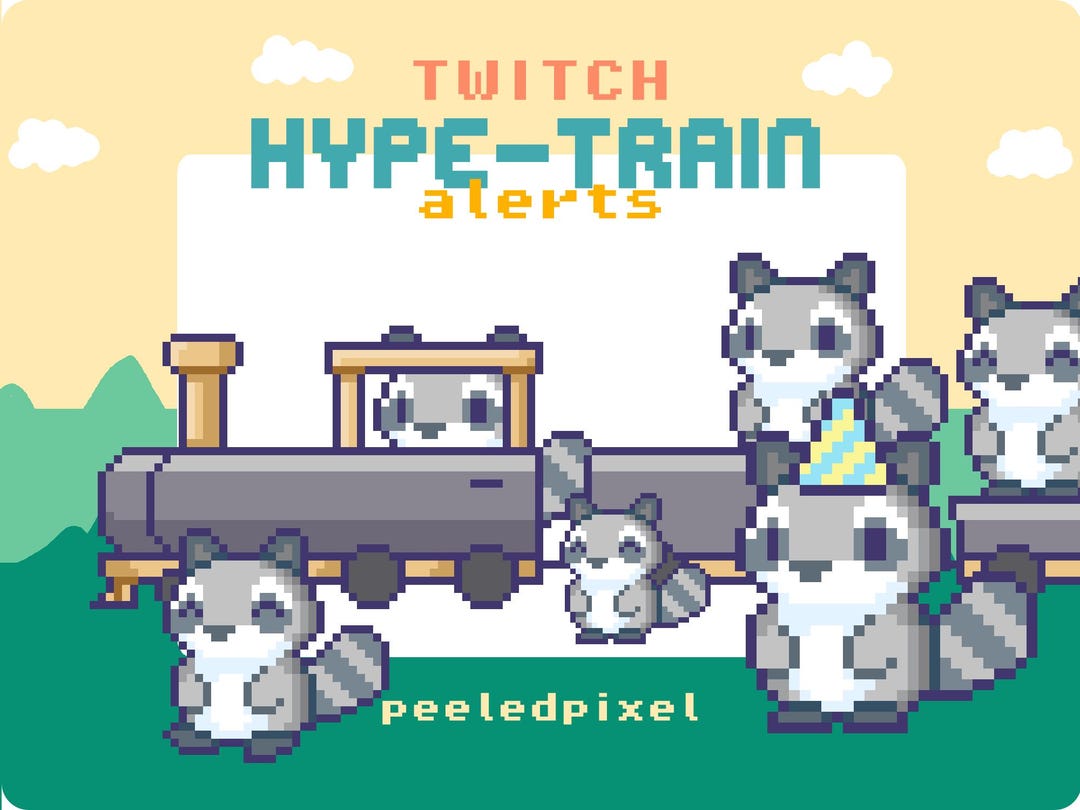 Raccoon Hype Train Alert Pack | Animated Pixel Raccoon Bundle | Stream ...