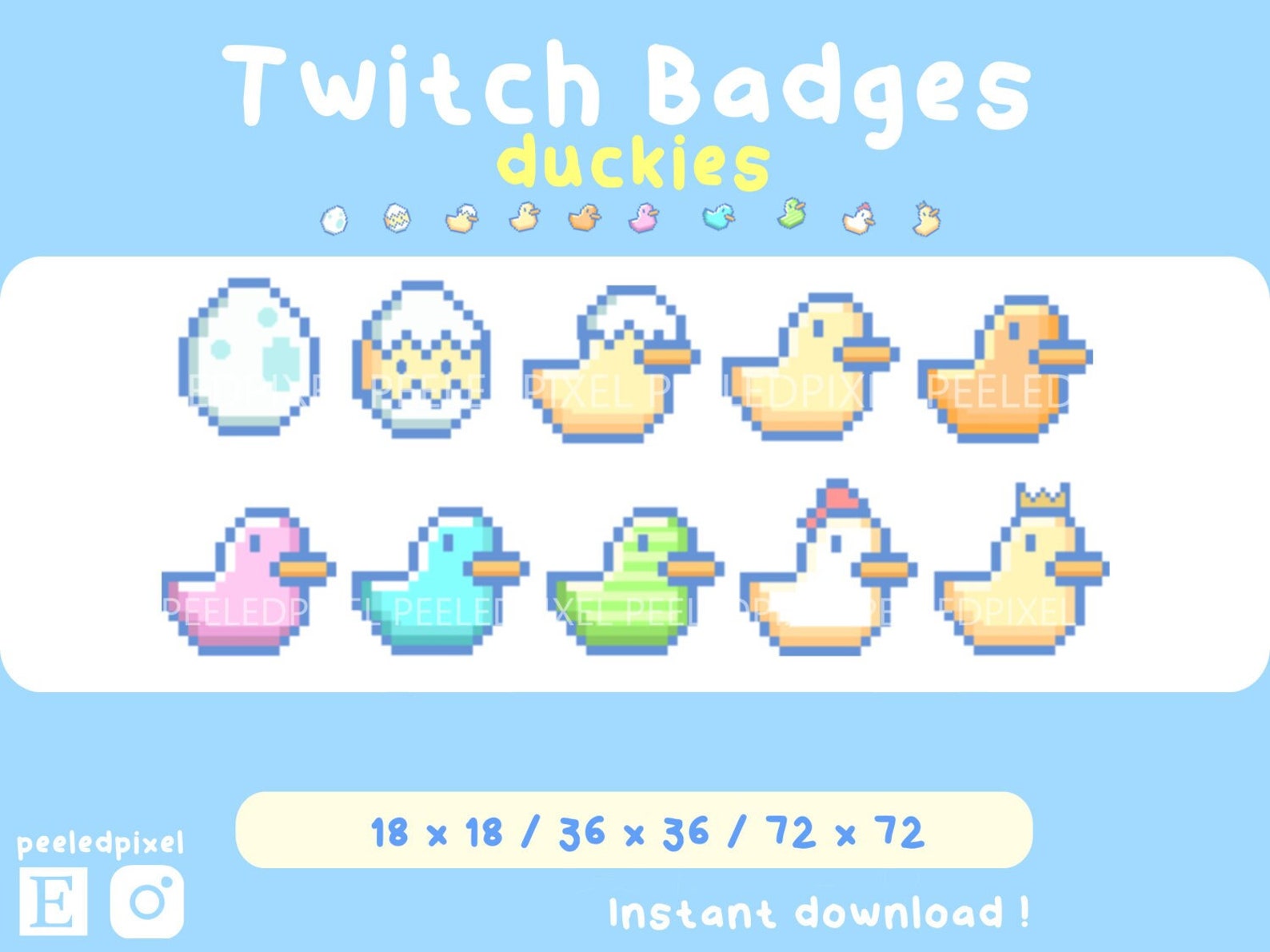 Duck Badges for Twitch/youtube/discord Bit Badges Twitch Sub Badges ...