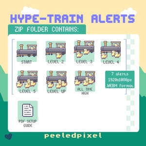Duck Hype Train Alert Pack | Cute Animated Pixel Duck Bundle | Stream ...