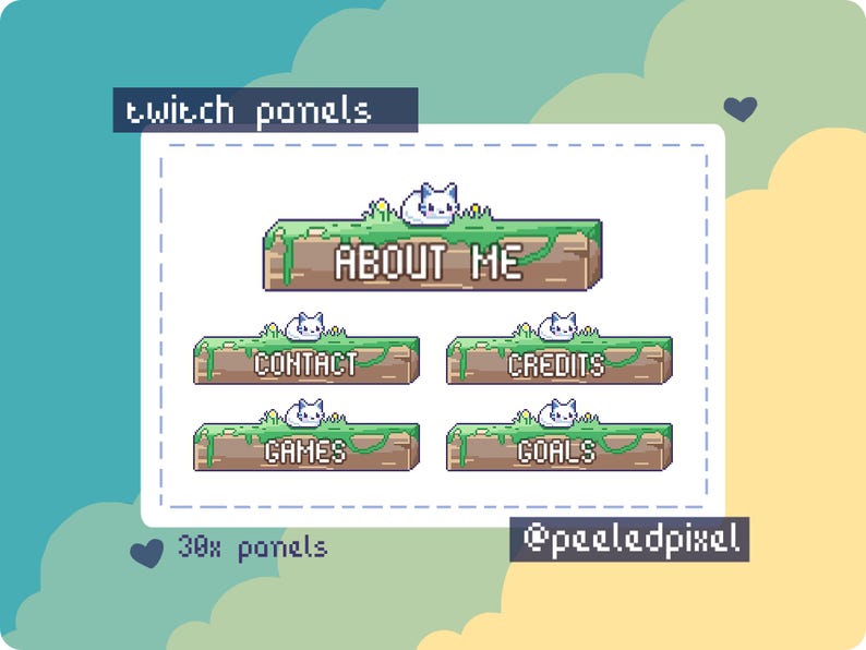 Cat Twitch Panels for Streamers - Instant Download/ready to Use PNG ...