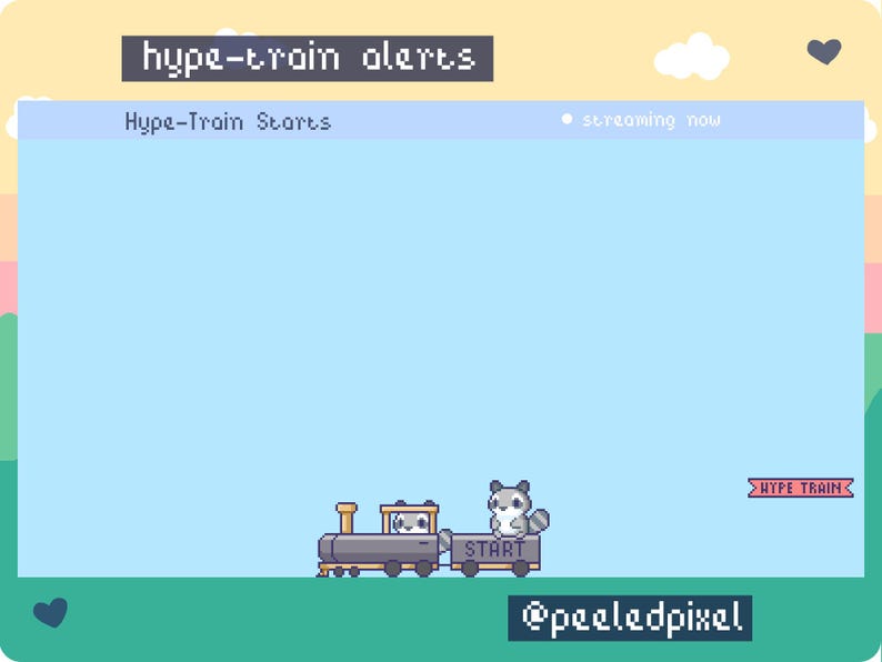 Raccoon Hype Train Alert Pack | Animated Pixel Raccoon Bundle | Stream ...