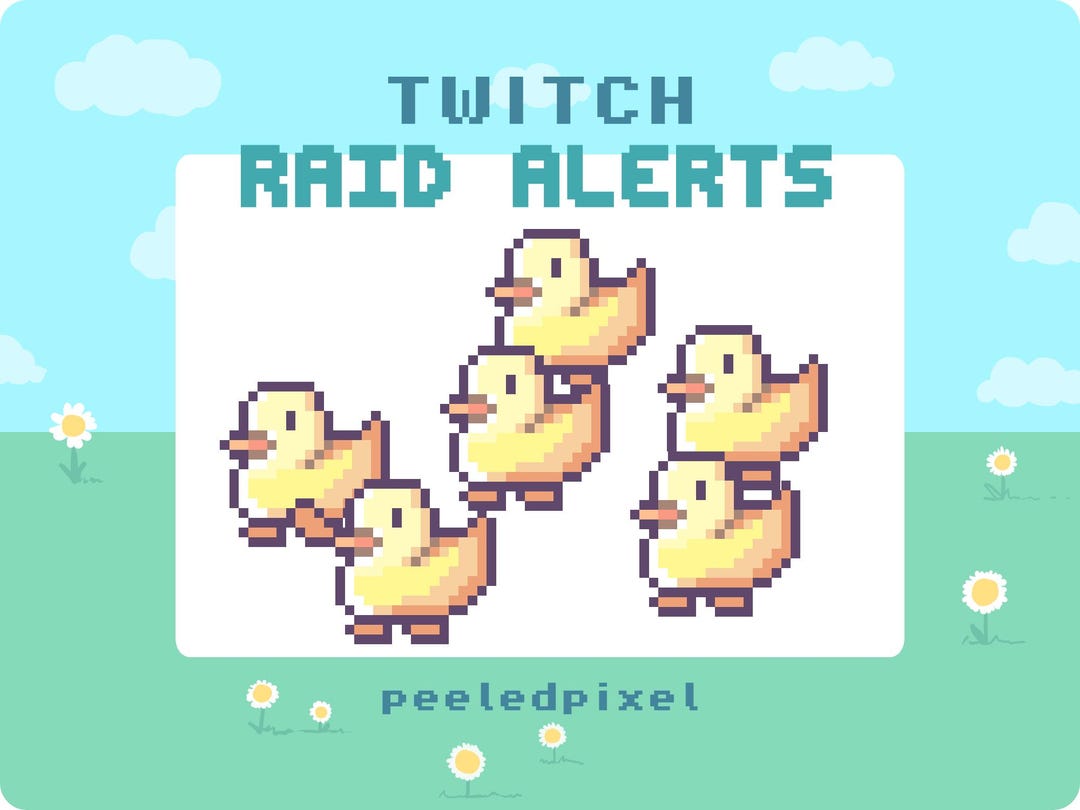 Duck Twitch Raid Alert Pack | Cute Animated Pixel Duck Bundle | Stream ...