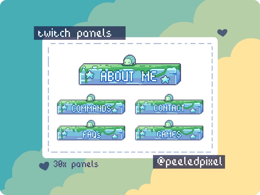 Turtle Twitch Panels for Streamers - Instant Download/ready to Use PNG ...