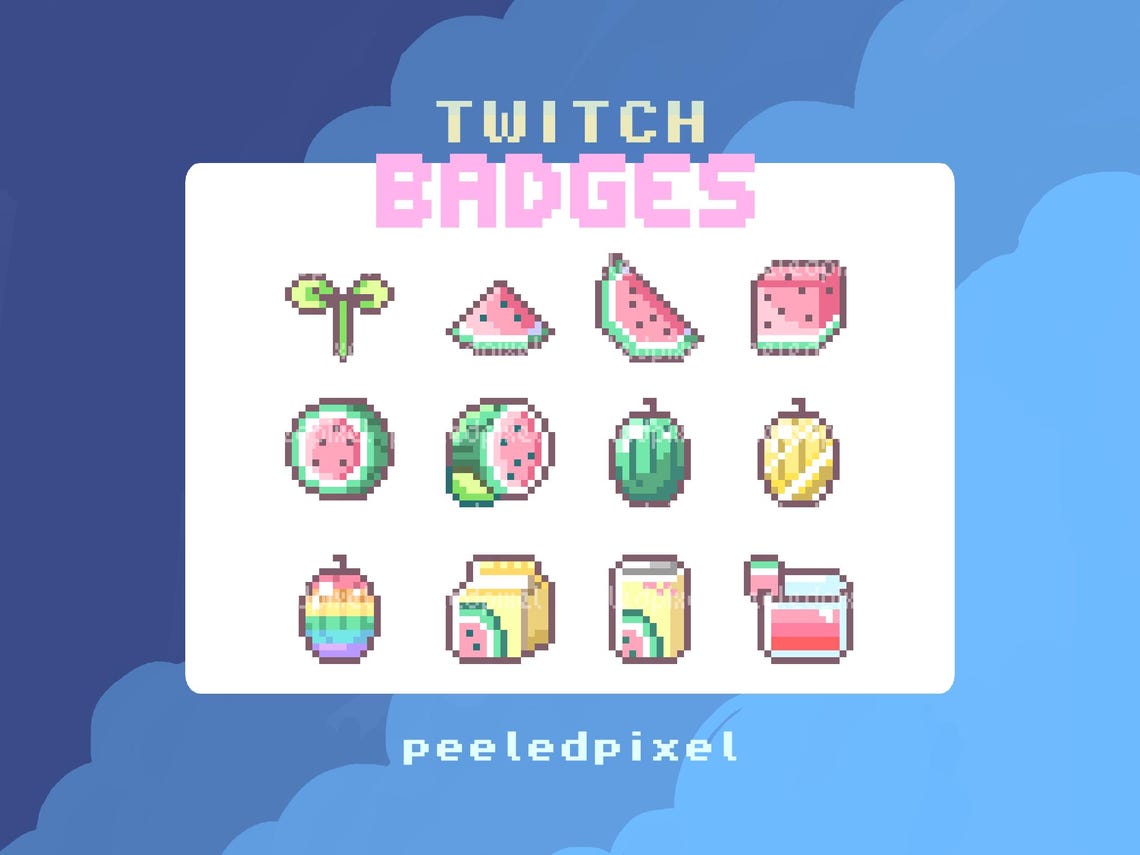 Watermelon Badges for Twitch/youtube/discord | Bit Badges | Twitch Sub ...