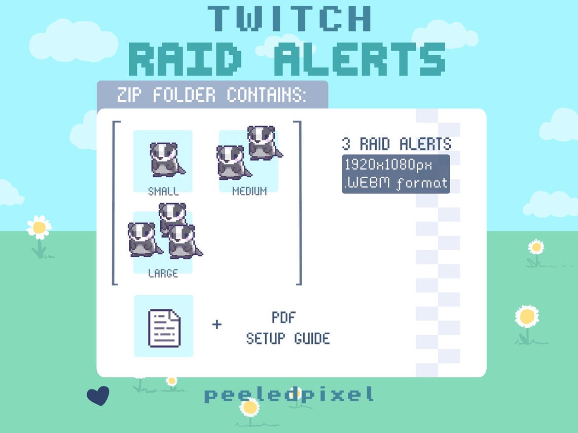 Badger Twitch Raid Alert Pack | Stream Animal Overlay Assets | 3x ...