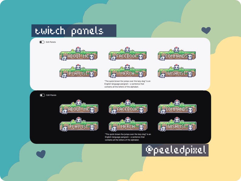 Panda Twitch Panels for Streamers - Instant Download/ready to Use PNG ...