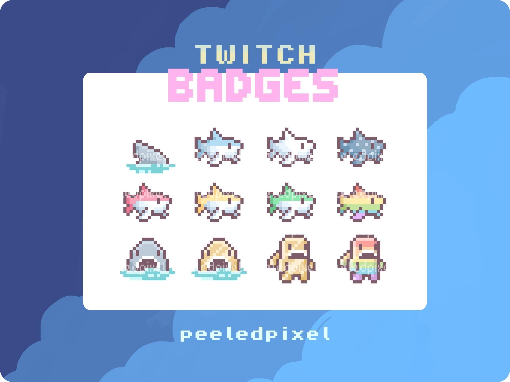 Shark Badges for Twitch/youtube/discord | Bit Badges | Twitch Sub ...