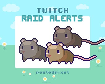 Rat Twitch Raid Alert Pack | Cute Animated Pixel Rat Bundle | Stream ...