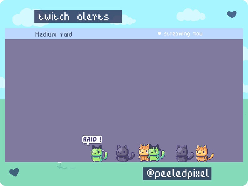 Halloween Cat Twitch Raid Alert Pack | Cute Animated Pixel Cat Bundle ...