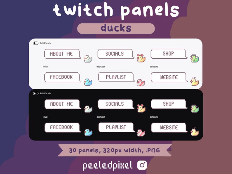 Duck Twitch Panels for Streamers - Instant Download/ready to Use PNG ...