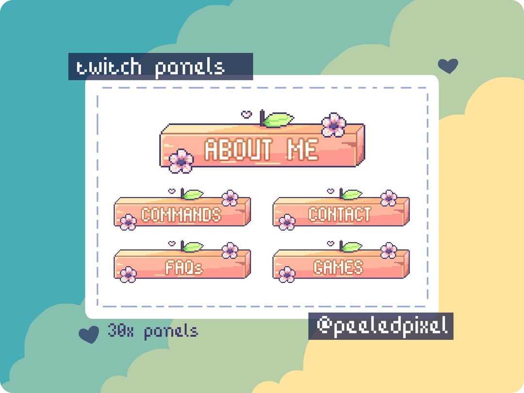 Peach Twitch Panels for Streamers - Instant Download/ready to Use PNG ...