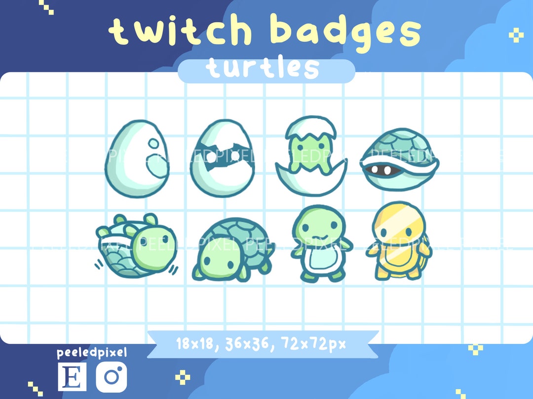 Turtle Badges for Twitch/youtube/discord Bit Badges Twitch Sub Badges Stream Badges Discord ...
