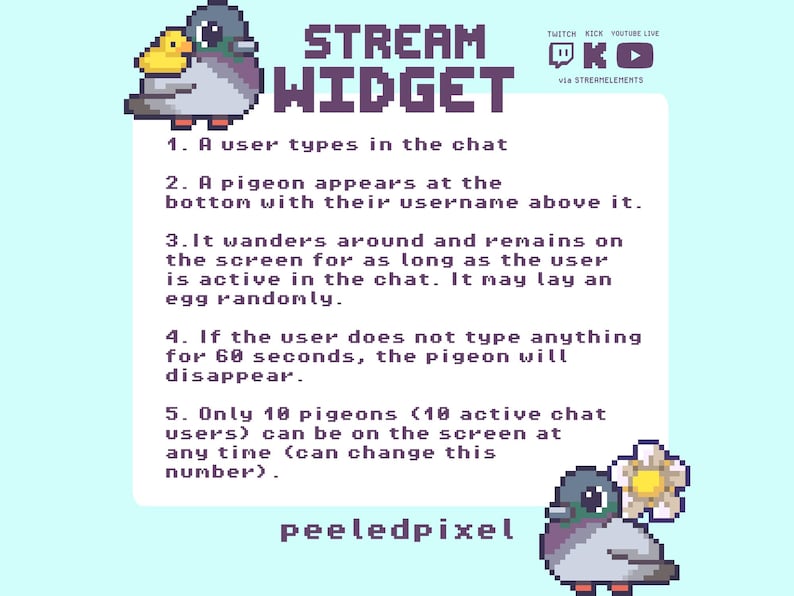 Pigeon Audience Widget | Interactive Widget for Twitch, Kick, Youtube ...