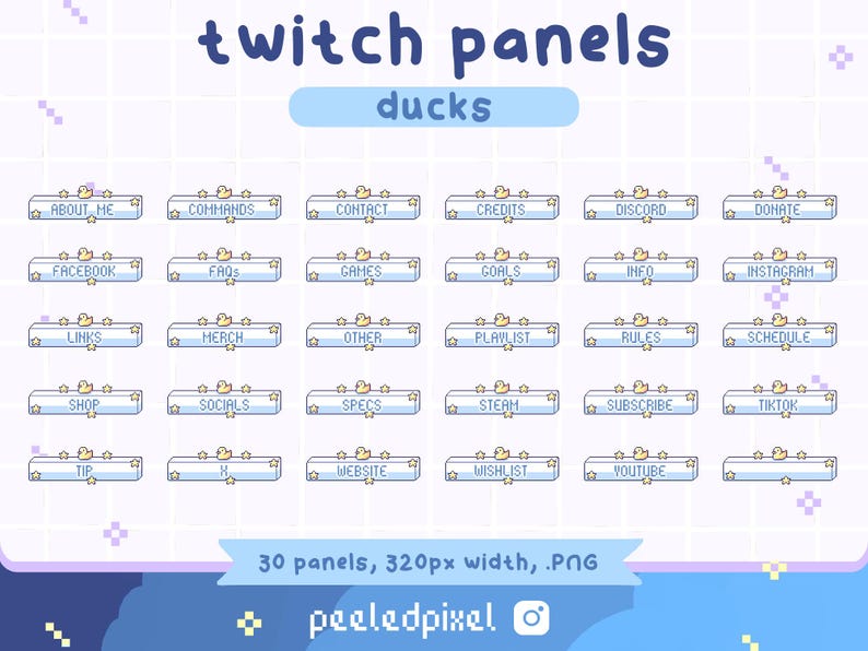 Duck Twitch Panels for Streamers - Instant Download/ready to Use PNG ...