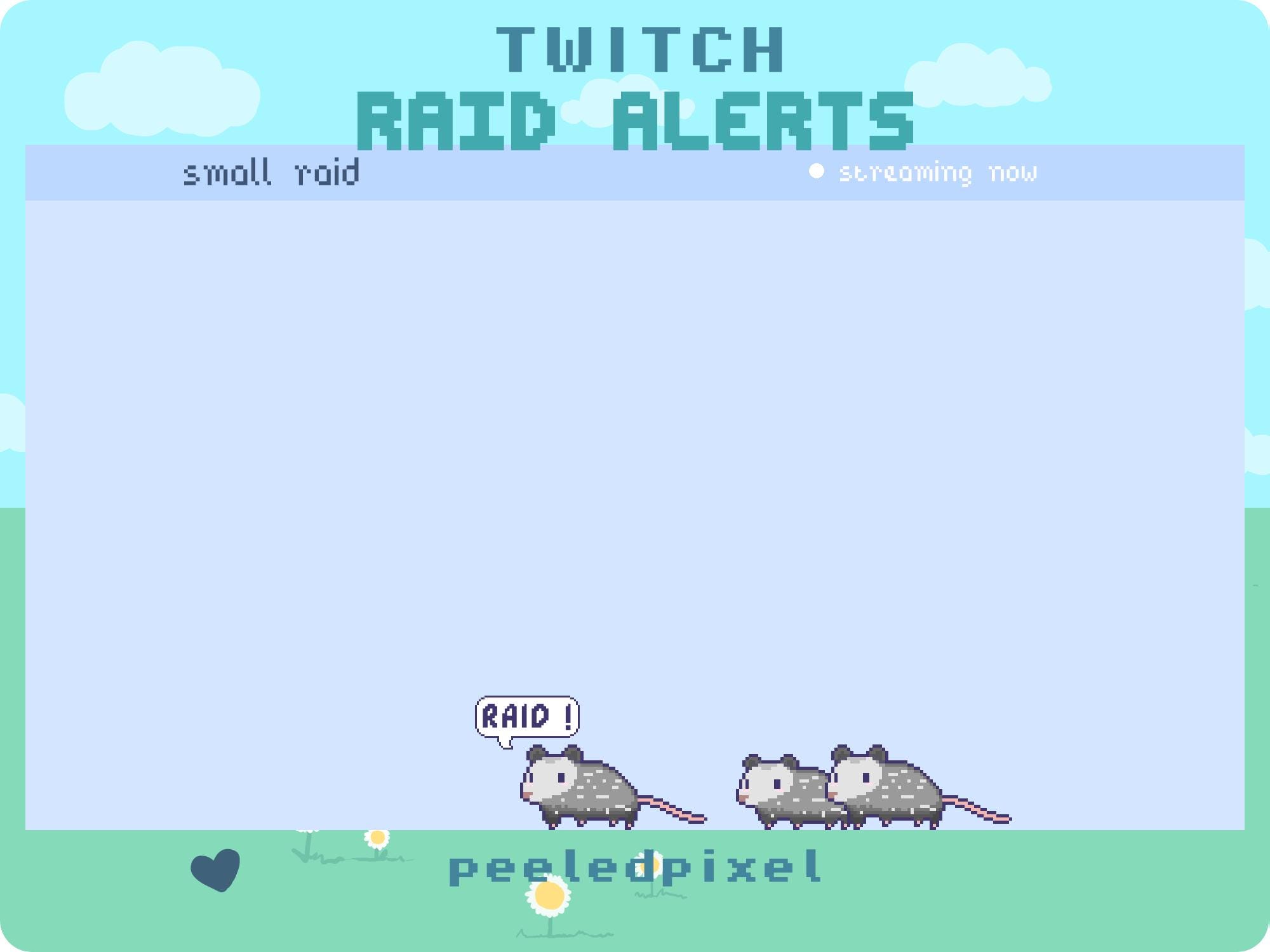 Possum Twitch Raid Alert Pack | Cute Animated Pixel Possum Bundle ...