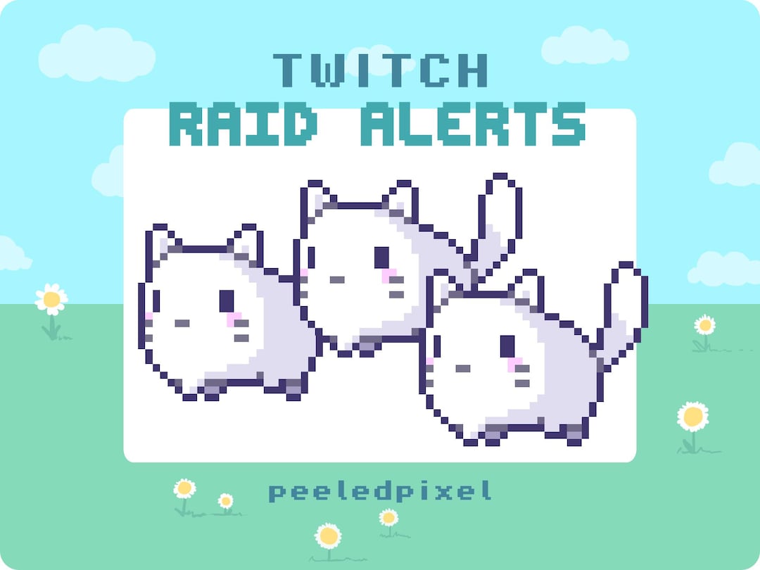 Cat Twitch Raid Alert Pack | Cute Animated Pixel Cat Bundle | Stream ...