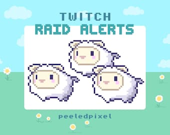 Sheep Twitch Raid Alert Pack | Cute Animated Pixel Sheep Bundle ...