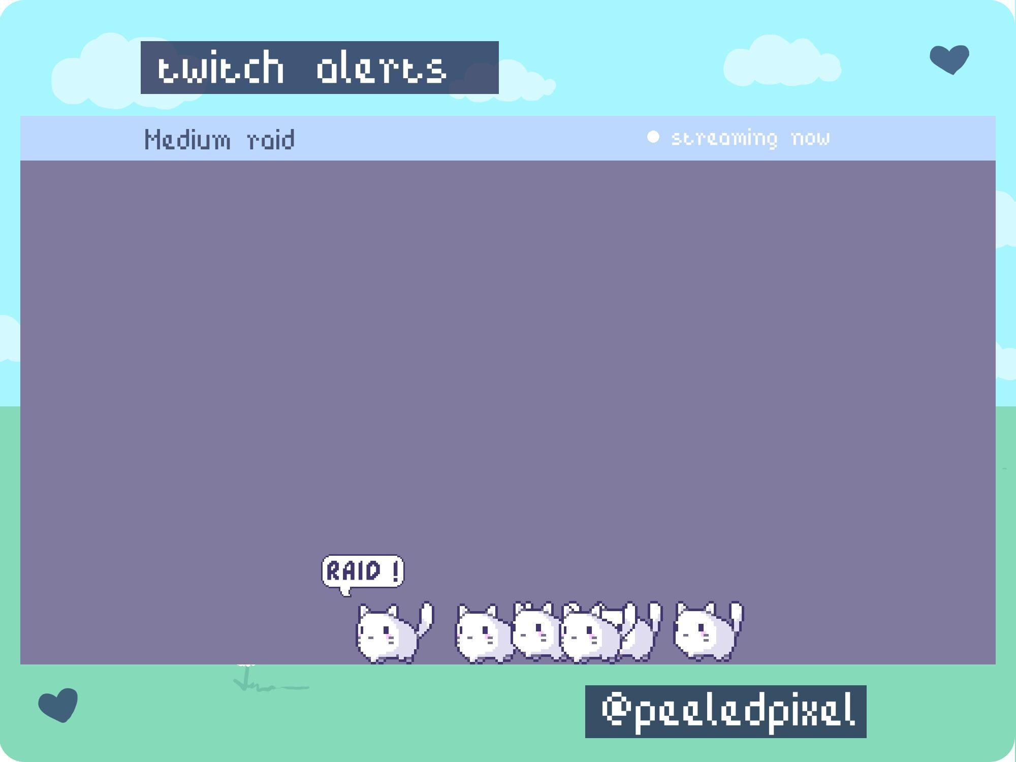 Cat Twitch Raid Alert Pack | Cute Animated Pixel Cat Bundle | Stream ...