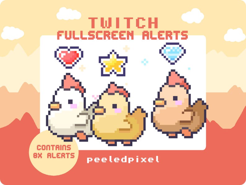 Chicken Fullscreen Alert Pack | Animated Pixel Chicken Bundle | Stream ...