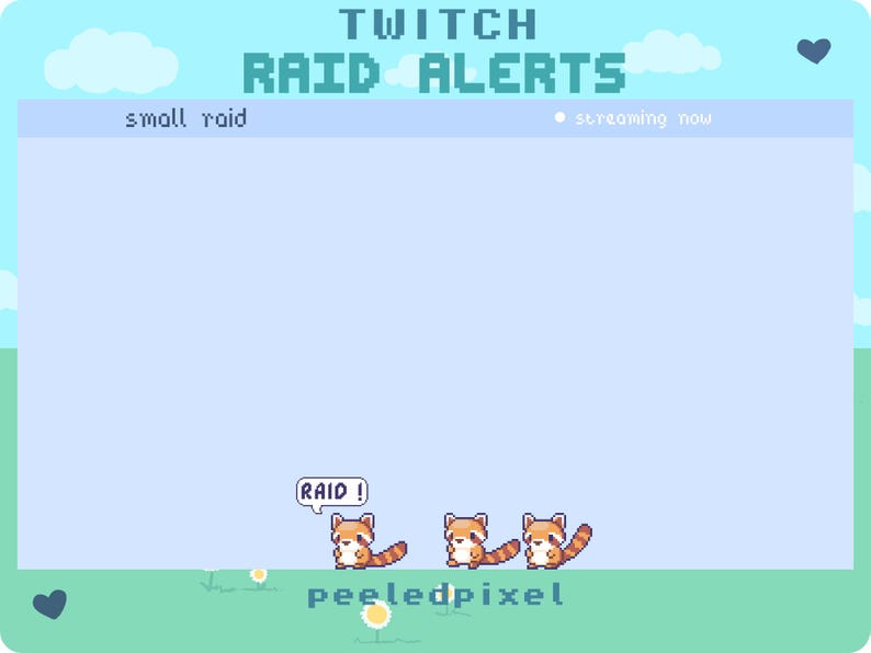 Red Panda Twitch Raid Alert Pack | Animated Pixel Bundle | Raid Overlay ...