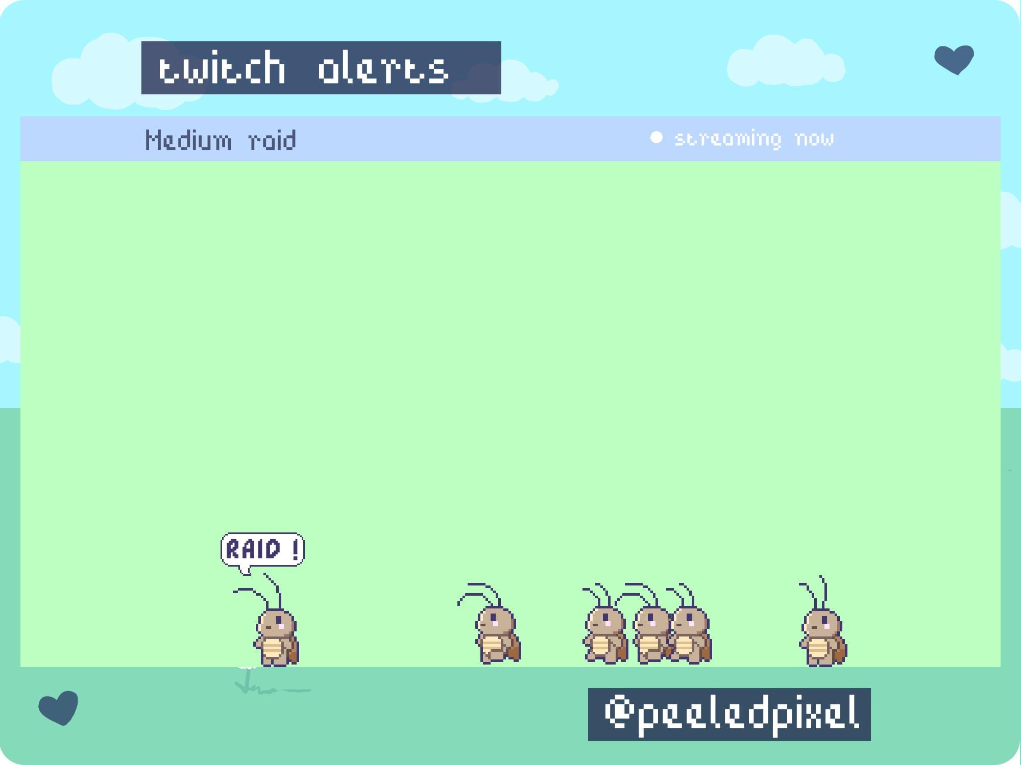 Cockroach Twitch Raid Alert Pack | Cute Animated Pixel Cockroach Bundle ...