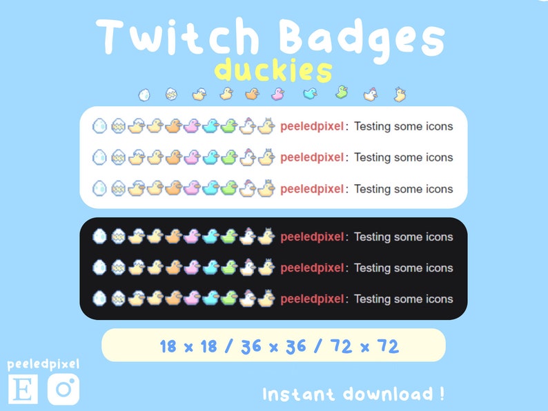 Duck Badges for Twitch/youtube/discord Bit Badges Twitch Sub Badges ...