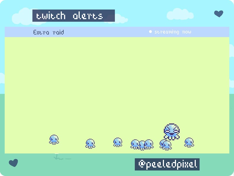 Octopus Twitch Raid Alert Pack | Cute Animated Pixel Octopus Bundle ...