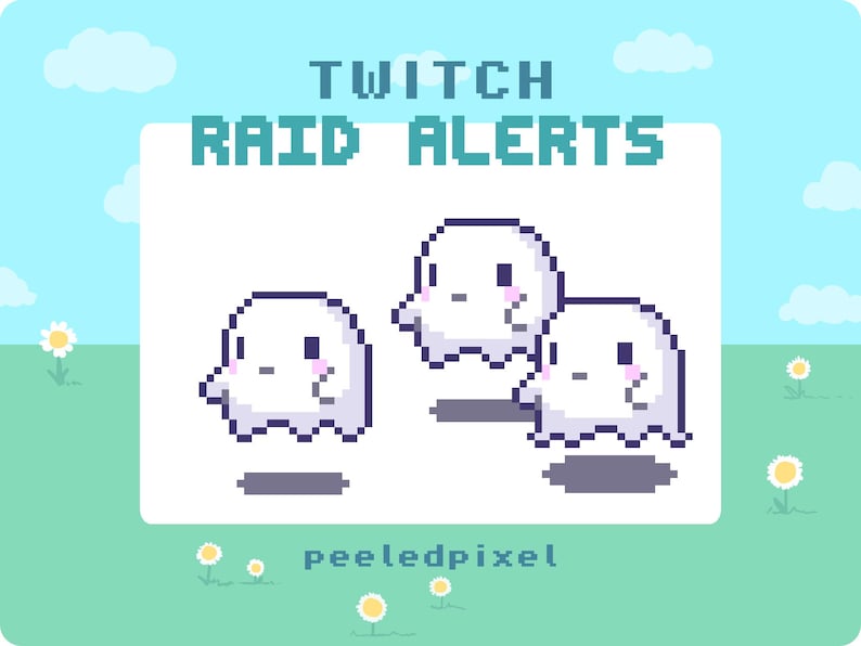 Ghost Twitch Raid Alert Pack | Cute Animated Pixel Ghost Bundle ...
