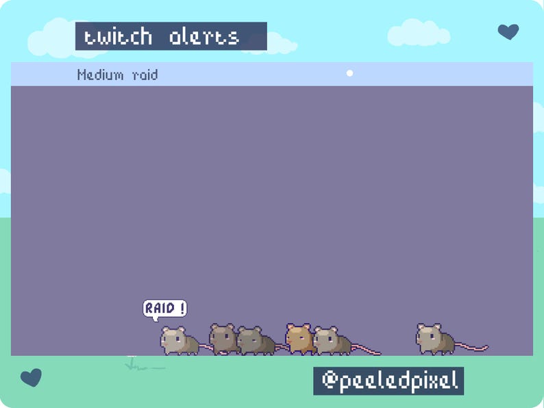 Rat Twitch Raid Alert Pack | Cute Animated Pixel Rat Bundle | Stream ...