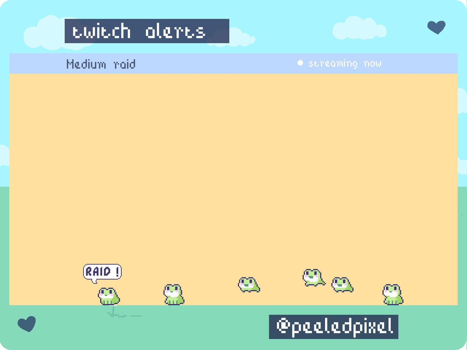 Frog Twitch Raid Alert Pack | Cute Animated Pixel Frog Bundle | Stream ...