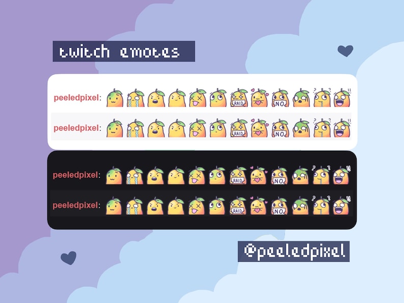 Mango Emotes X 12 for Twitch & Discord Emote | Mango Twitch Emote Pack ...