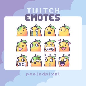 Mango Emotes X 12 for Twitch & Discord Emote | Mango Twitch Emote Pack ...