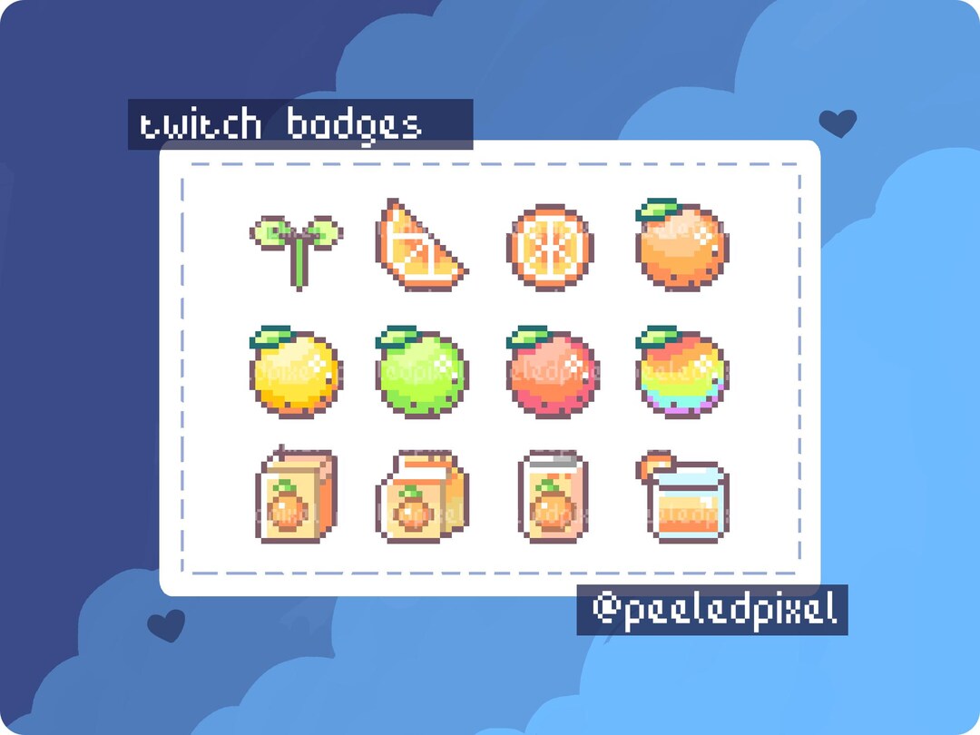 Orange Badges for Twitch/youtube/discord | Bit Badges | Twitch Sub ...