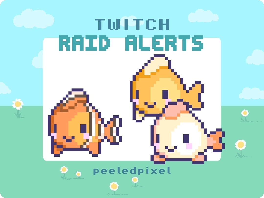 Animated Pixel Fish Twitch Raid Alerts: Stream Overlay Bundle (3x .WEBM ...
