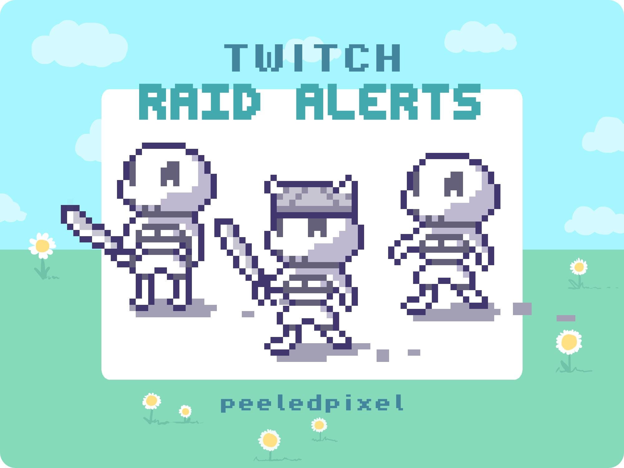 Skeleton Twitch Raid Alert Pack | Cute Animated Pixel Skeleton Bundle ...