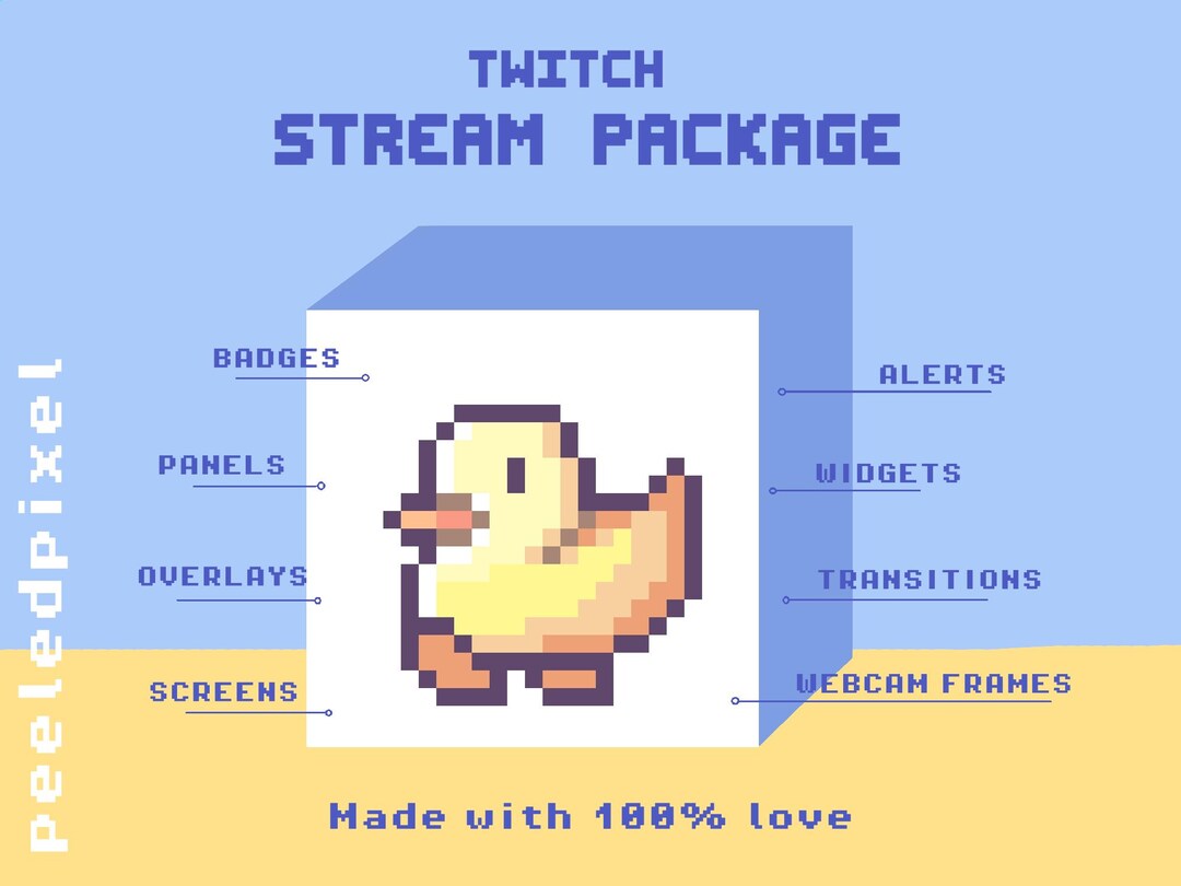 Duck-themed Full Twitch Streaming Pack; Contains Badges, Panels ...