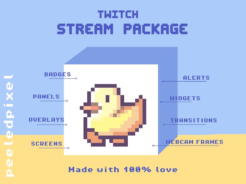 Duck-themed Full Twitch Streaming Pack; Contains Badges, Panels ...
