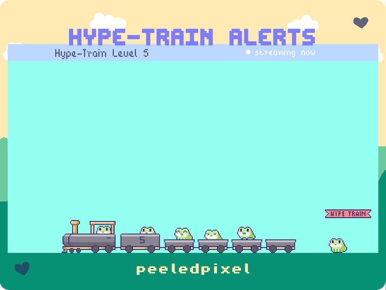 Frog Hype Train Alert Pack | Cute Animated Pixel Frog Bundle | Stream ...